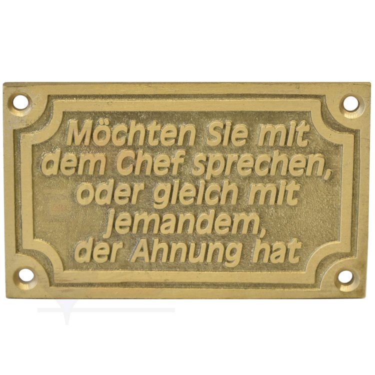 Messingschild Chef sprechen | Bootsladen-Online